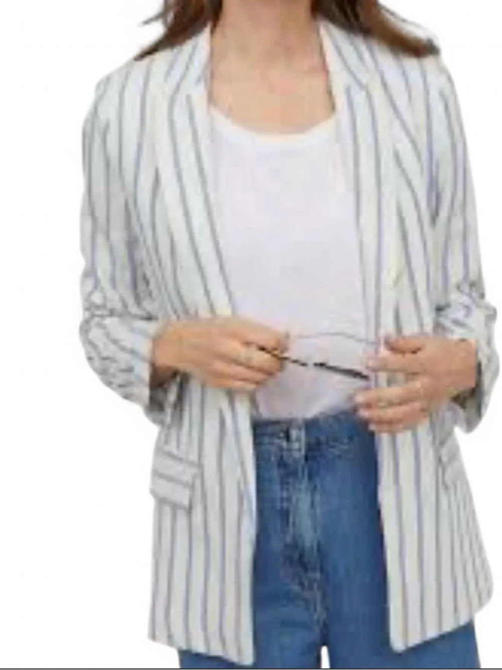 H&M | Jackets & Coats | Hm Blue And White Modern Nautical Striped ...